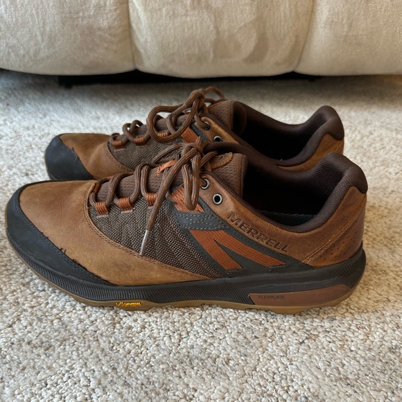 Merrell | Shoes | Merrell Mens Zion Hiking Shoes Brown Black Leather ...